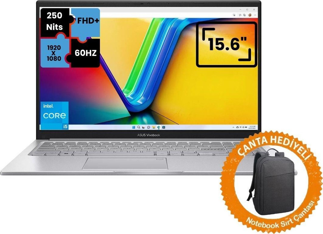 Asus Vivobook 15 X1504ZAC62-NJ870C62 İntel Core İ5 1235U 16GB 512GB SSD Windows 10 Home 15.6 ...