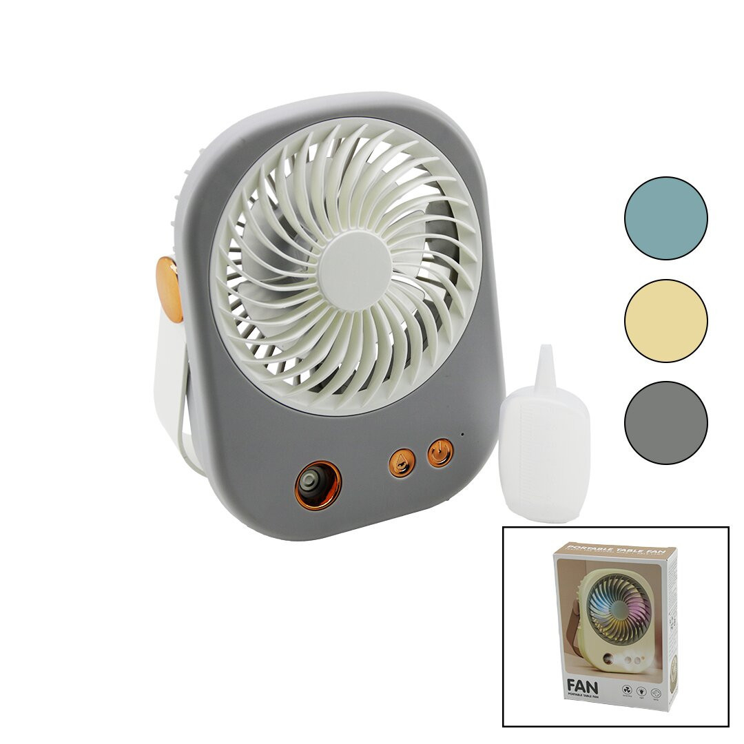 SU SPREYLİ USB MİNİ FAN 15.5X12CM MASA ÜSTÜ USB ŞARJLI 2İN1 KULP=TAŞIMA ...