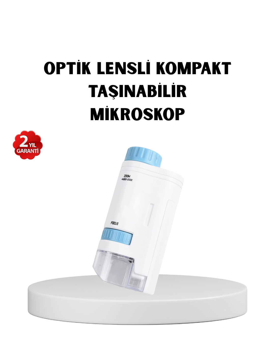 LED Işıklı Mikroskop 80X–200X Zoom Eğitici Bilim Seti ve Taşınabilir ...