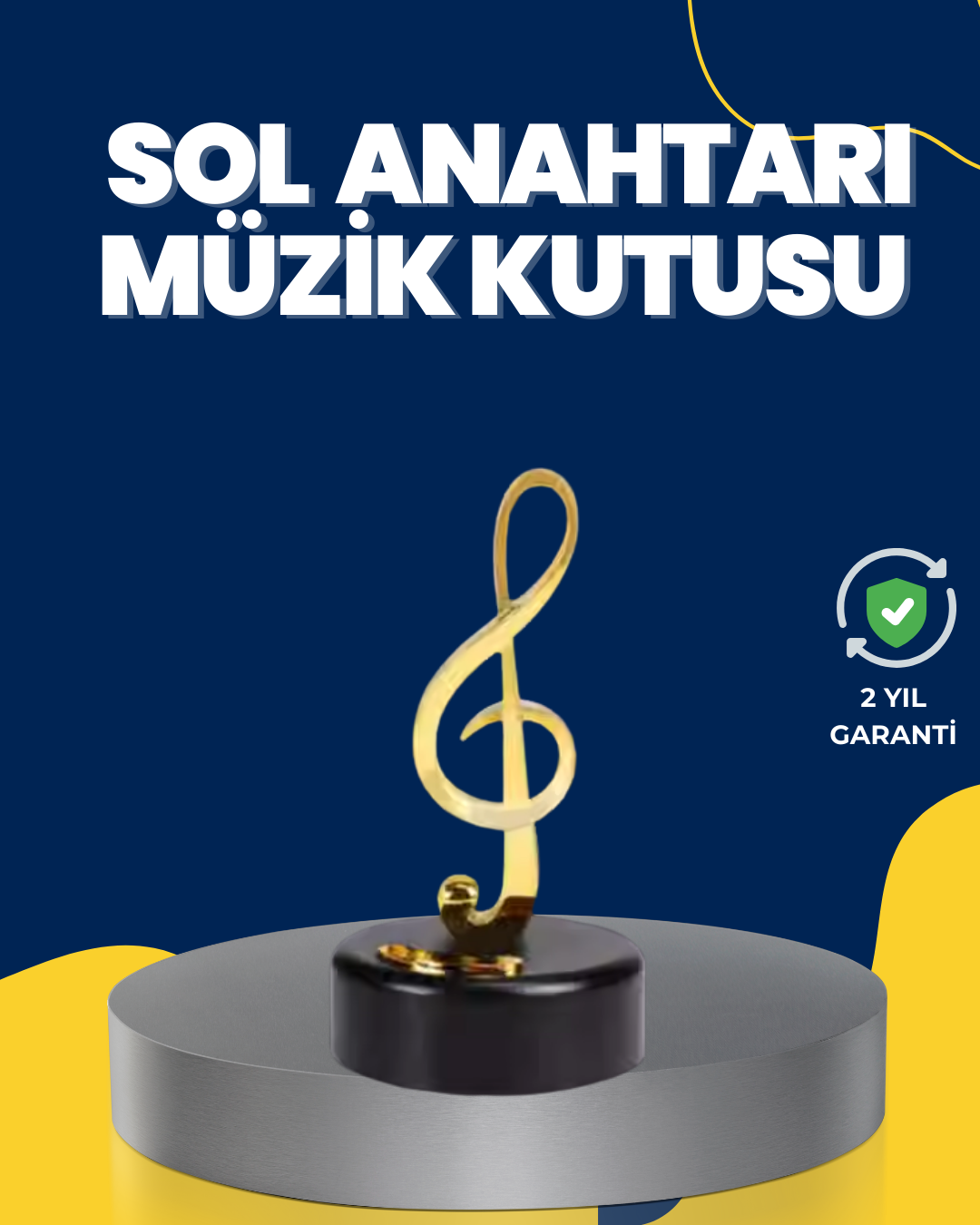 Kanonik Education Altın Sol Anahtarı Müzik Kutusu Döner Mekanizmalı