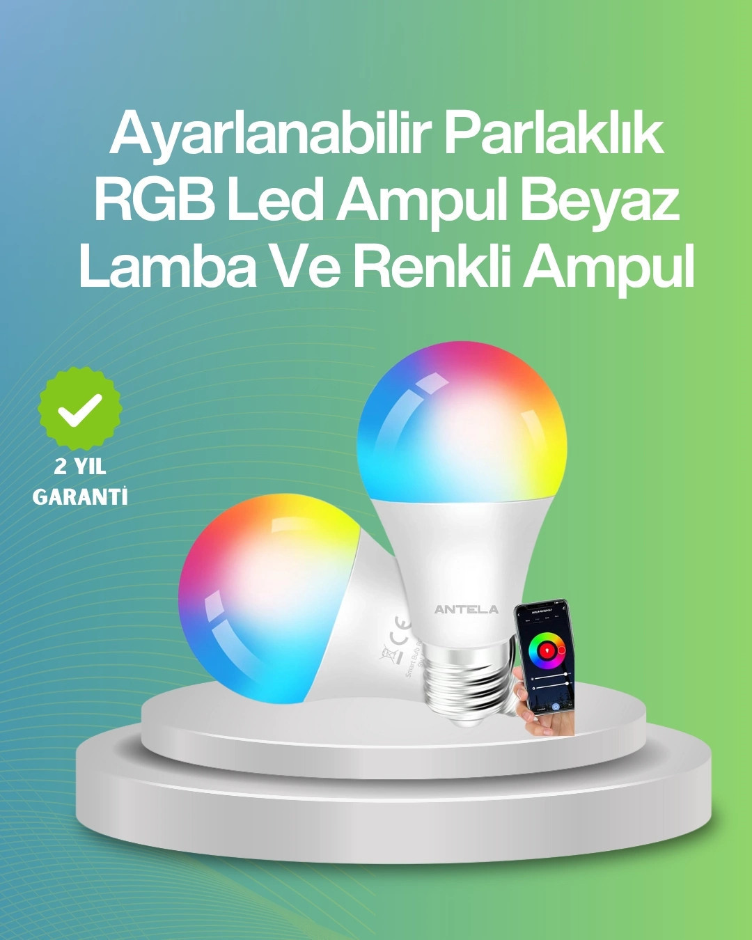 Epilons 9 Watt Beyaz Işık Ve Renk Ayarlı Akıllı Led Ampul - idefix