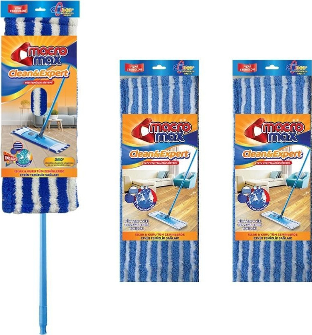 MACROMAX Expert Yer Temizlik Sistemi + 2 Yedek Mop - idefix