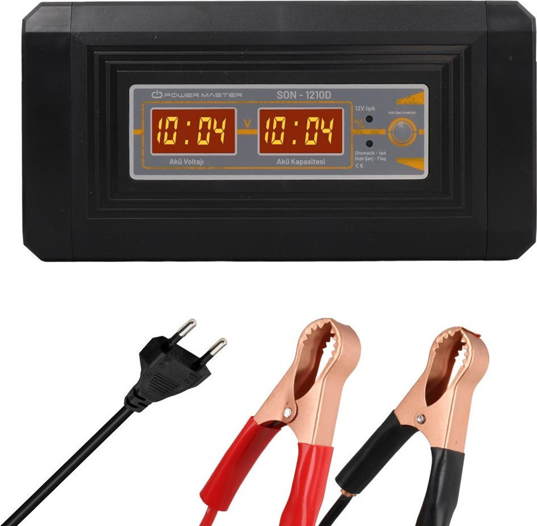 12 VOLT - 10 AMPER DİGİTAL EKRANLI AKILLI AKÜ ŞARJ CİHAZI - idefix