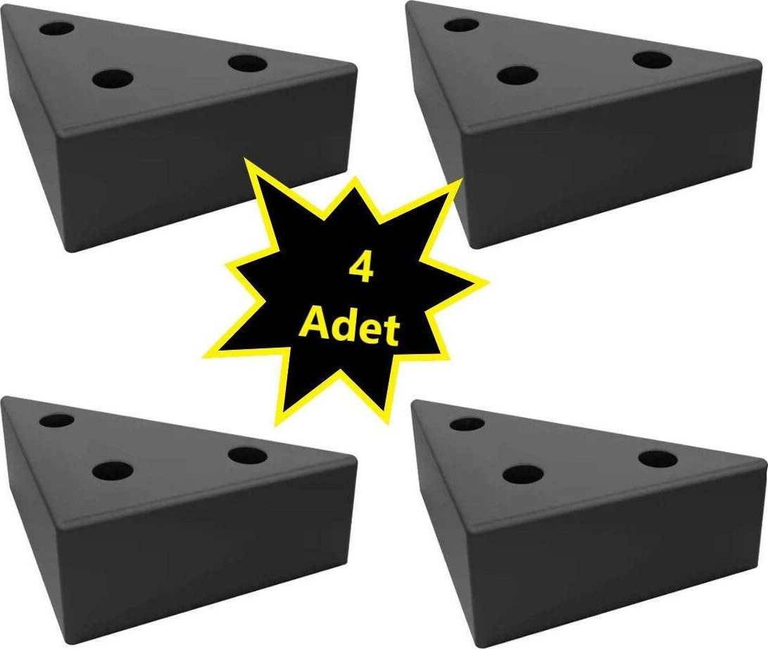 Solon 4 Adet Üçgen, Masa, Dolap Piramit Mobilya Ayağı 3 Cm Siyah 4 Adet ...