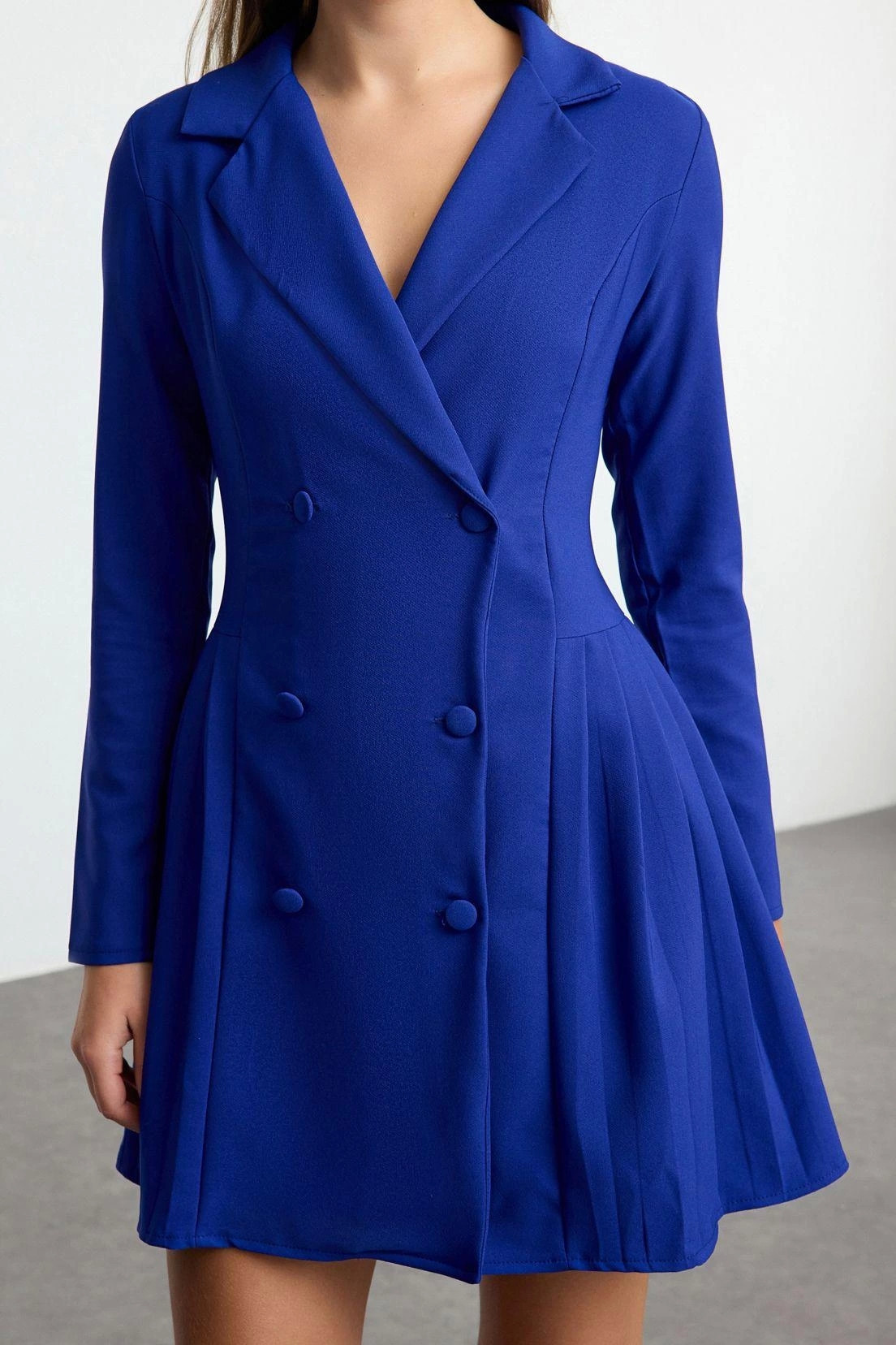 Moda Regular Gündüz Gece Finike Dokuma Ceket Yaka Uzun Kol Ceket Elbise ...