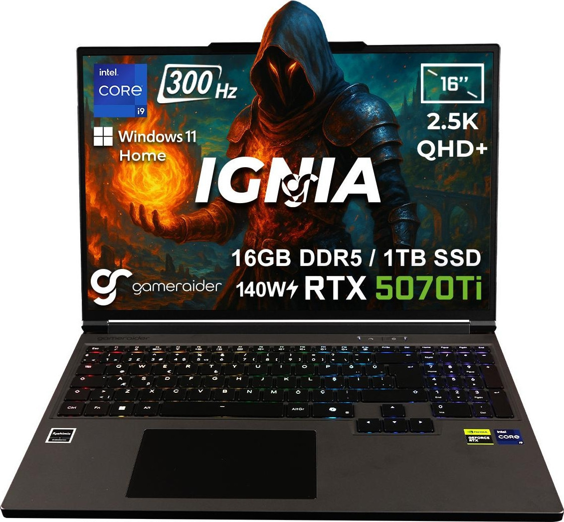 Gameraider IGNIA GR16 i9-14900HX 16GB DDR5 1TB SSD RTX 5070Ti 12GB 140W ...