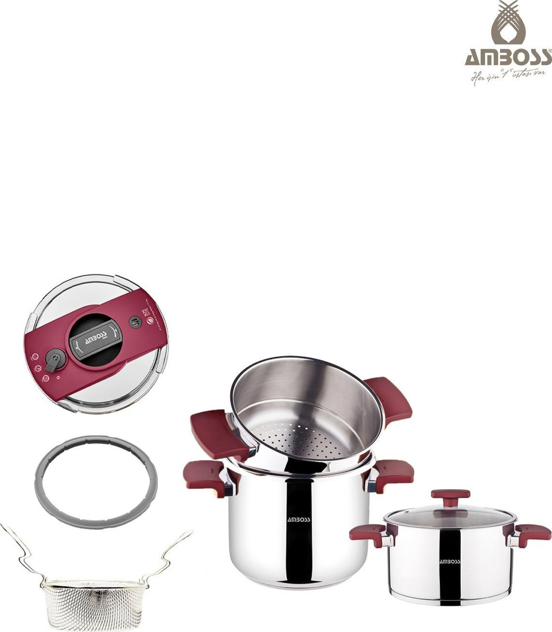 Amboss Cook Master 7 Parça Çok Fonksiyonlu Paslanmaz Çelik Buharlı ...
