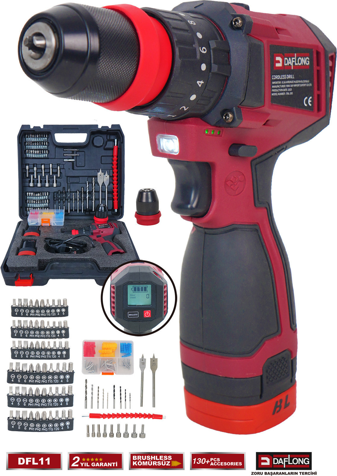Daflong PRO DİJİTAL EKRANLI DİJİTAL AYARLANABİLİR HIZLI ÇELİK MANDREN ...