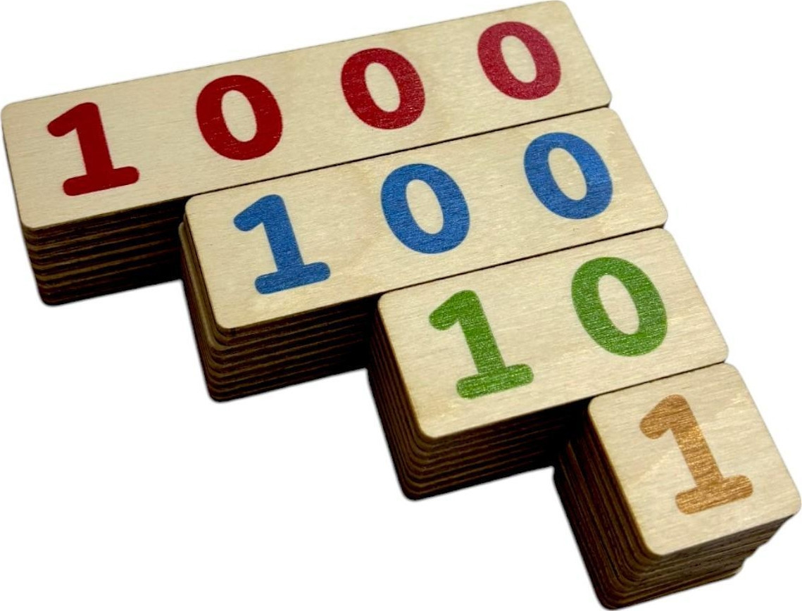 Basamak Değeri Öğrenme Çubukları, Montessori Ahşap Matematik Seti, Sayı ...