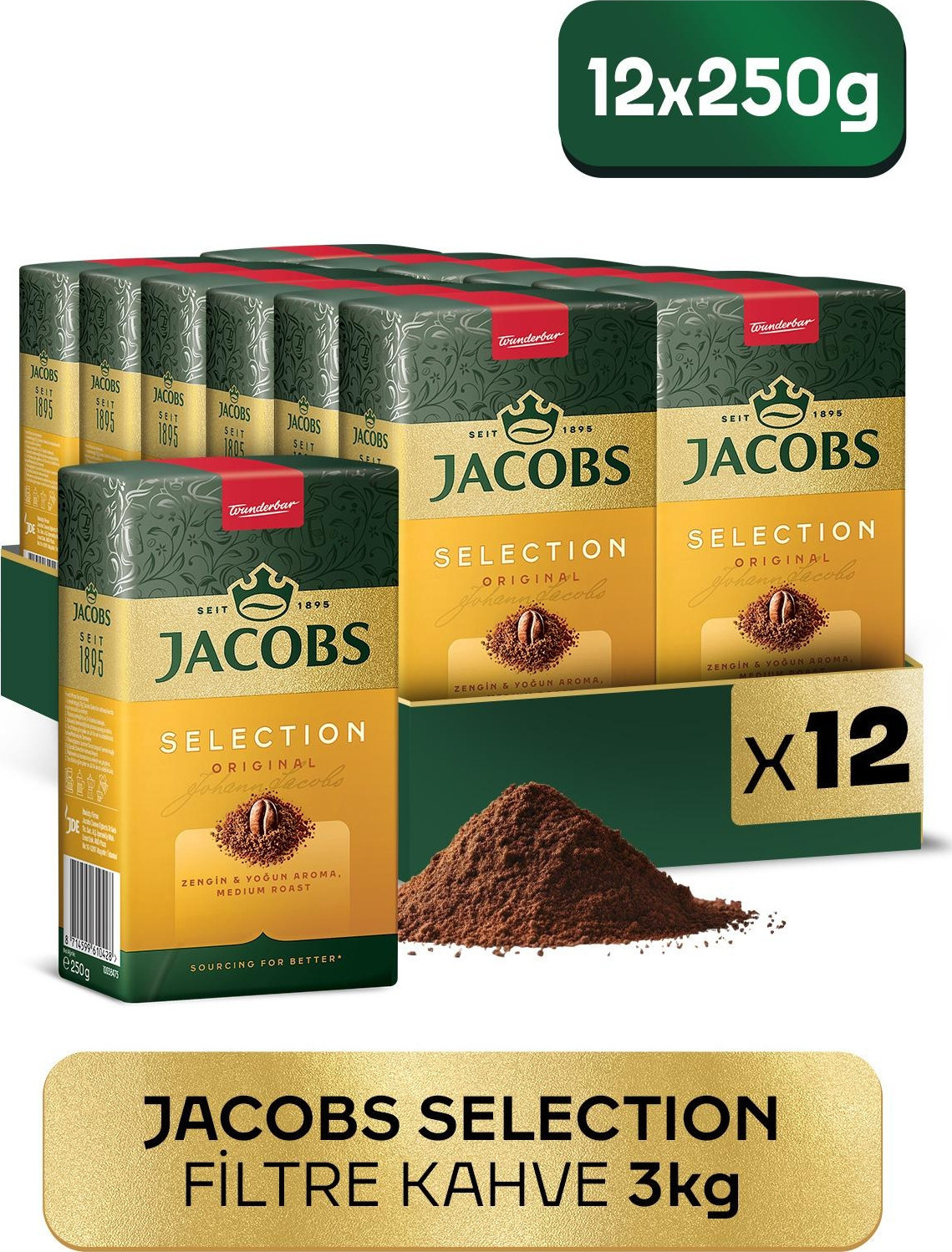 Jacobs Selection Filtre Kahve 250 Gr X 12 Adet - idefix