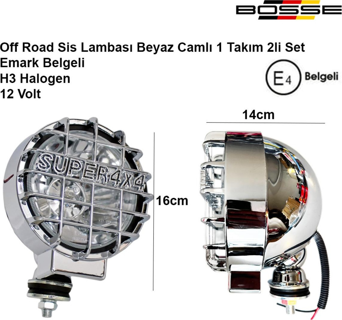 Off Road Sis Lambası Pick Up 4x4 Yuvarlak Nikel 16 cm Çap Emark Belgeli ...
