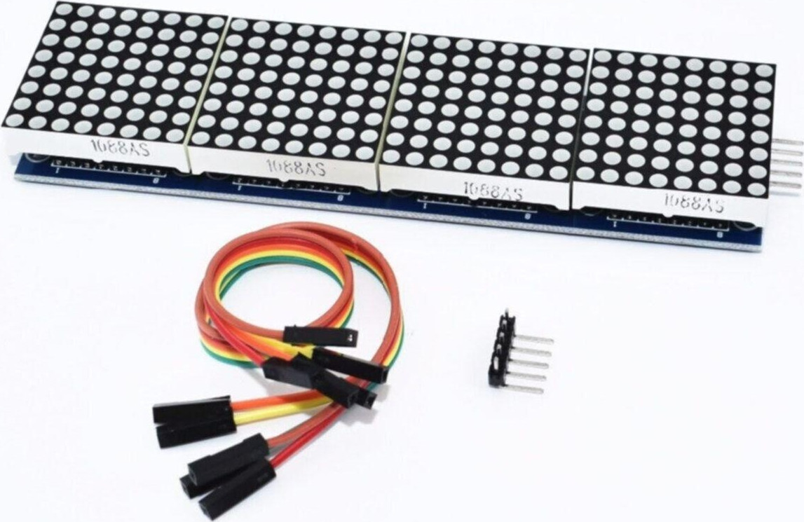 Arduino Max7219 4lü Dot Matrix Modül 64 Nokta Led Ekran 5v 8x8 Matris 5 ...
