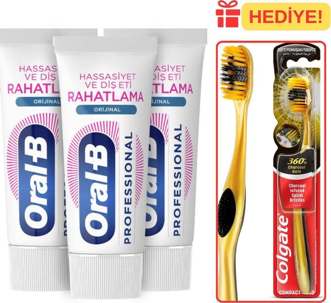 Colgate 360 Charcoal Gold Yumuşak Diş Fırçası + Oral-B Professional ...