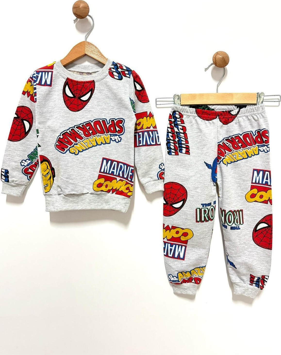 Annebebe 7-10 Yaş İki İp Süper Kahramanlar Pijama Takımı