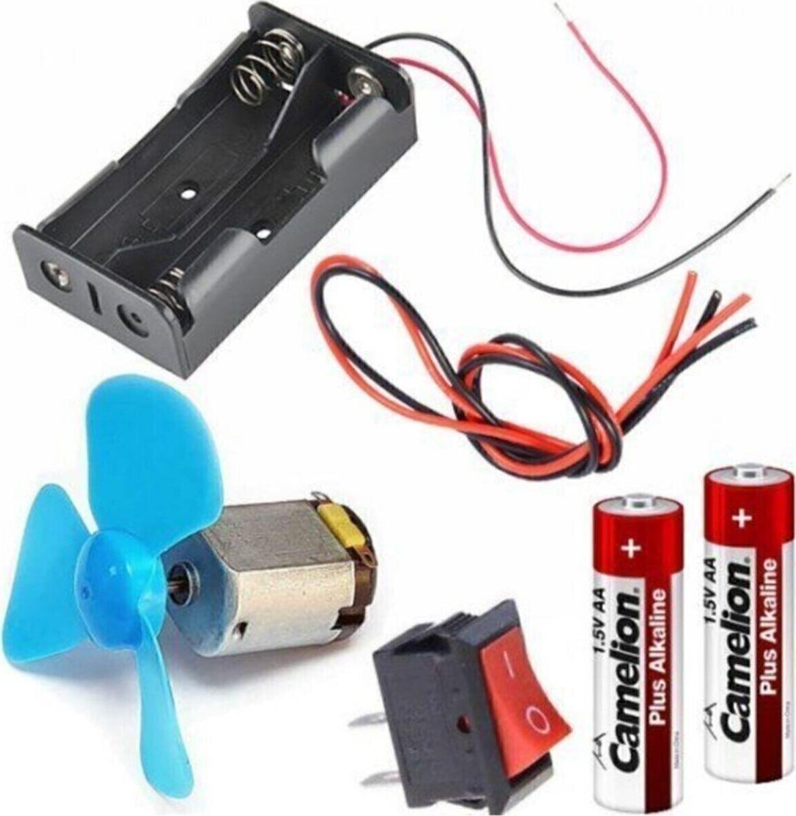 Arduino 3V Motor Pervane Pil Kutusu Anahtar Deney Seti Eğitici Oyuncak ...