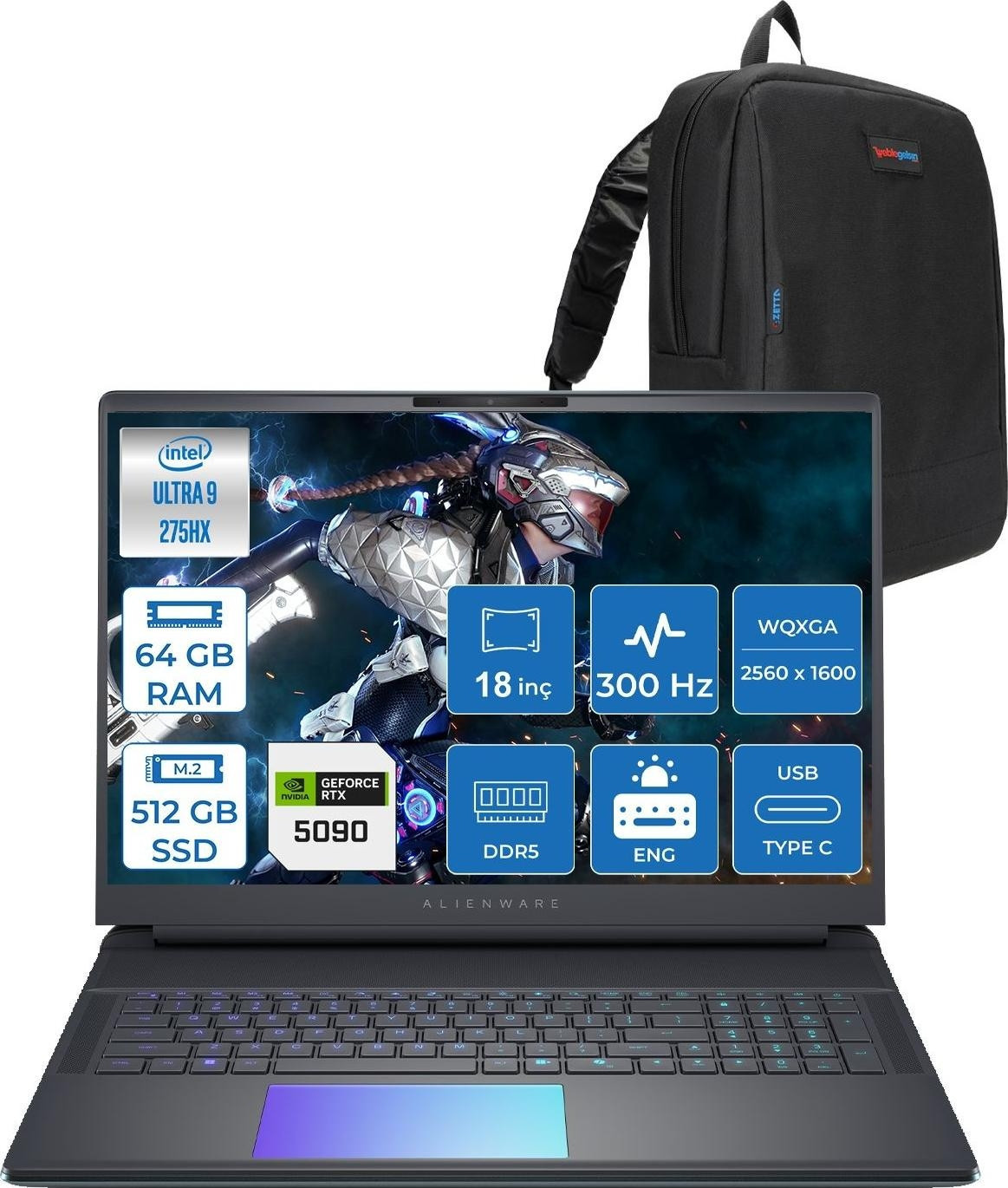 Dell Alienware 18 Area-51 AA18250 Ultra 9 275HX Ddr5 64GB 512GB SSD ...