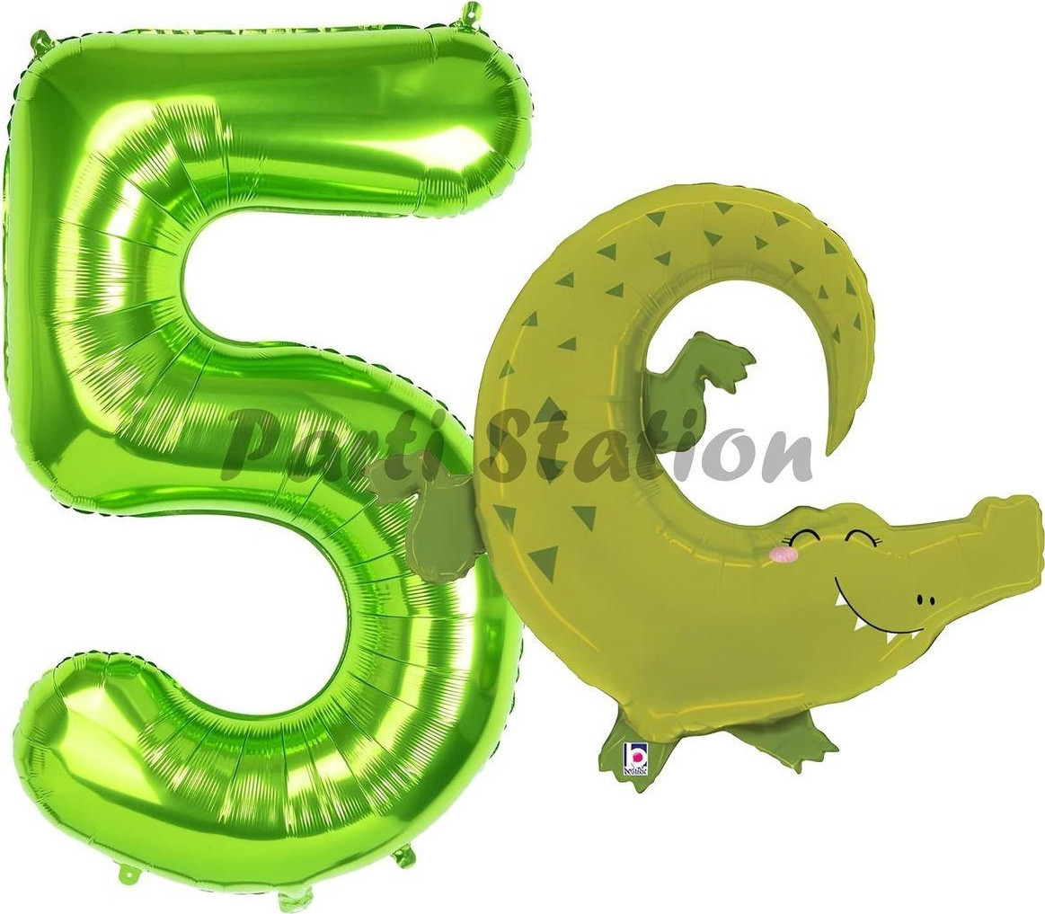 Parti Station Safari Timsah Balon 5 Yaş Doğum Günü Balon Set Safari ...