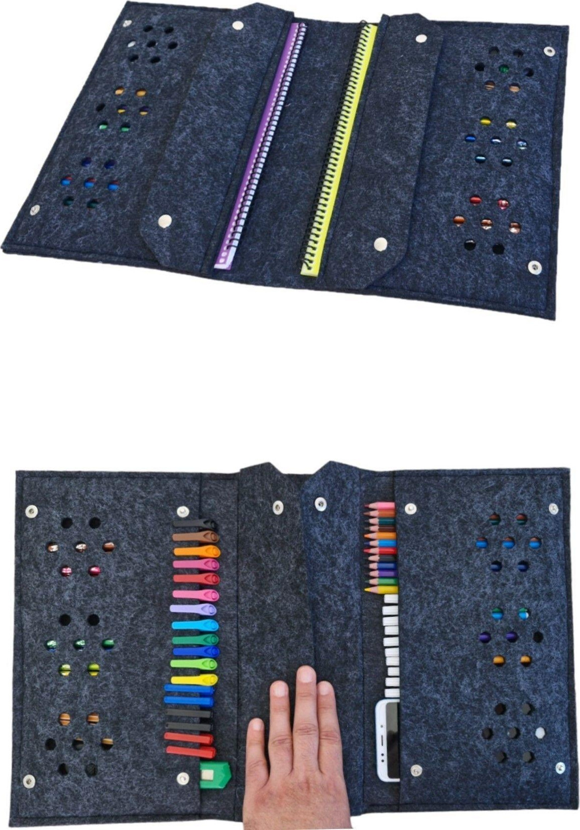 Next Craft Kalemlik Resim Çantası Doğal Keçe Tablet Defter Boya Seti ...