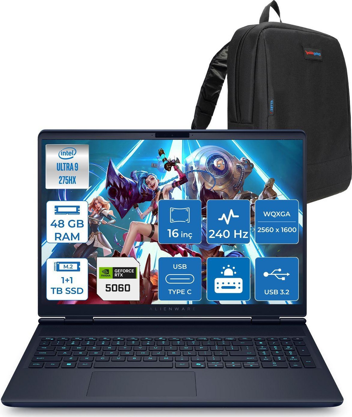 Dell Alienware 16X Aurora AC16251 Ultra 9 275HX Ddr5 48GB 1tb Ssd+1tb ...