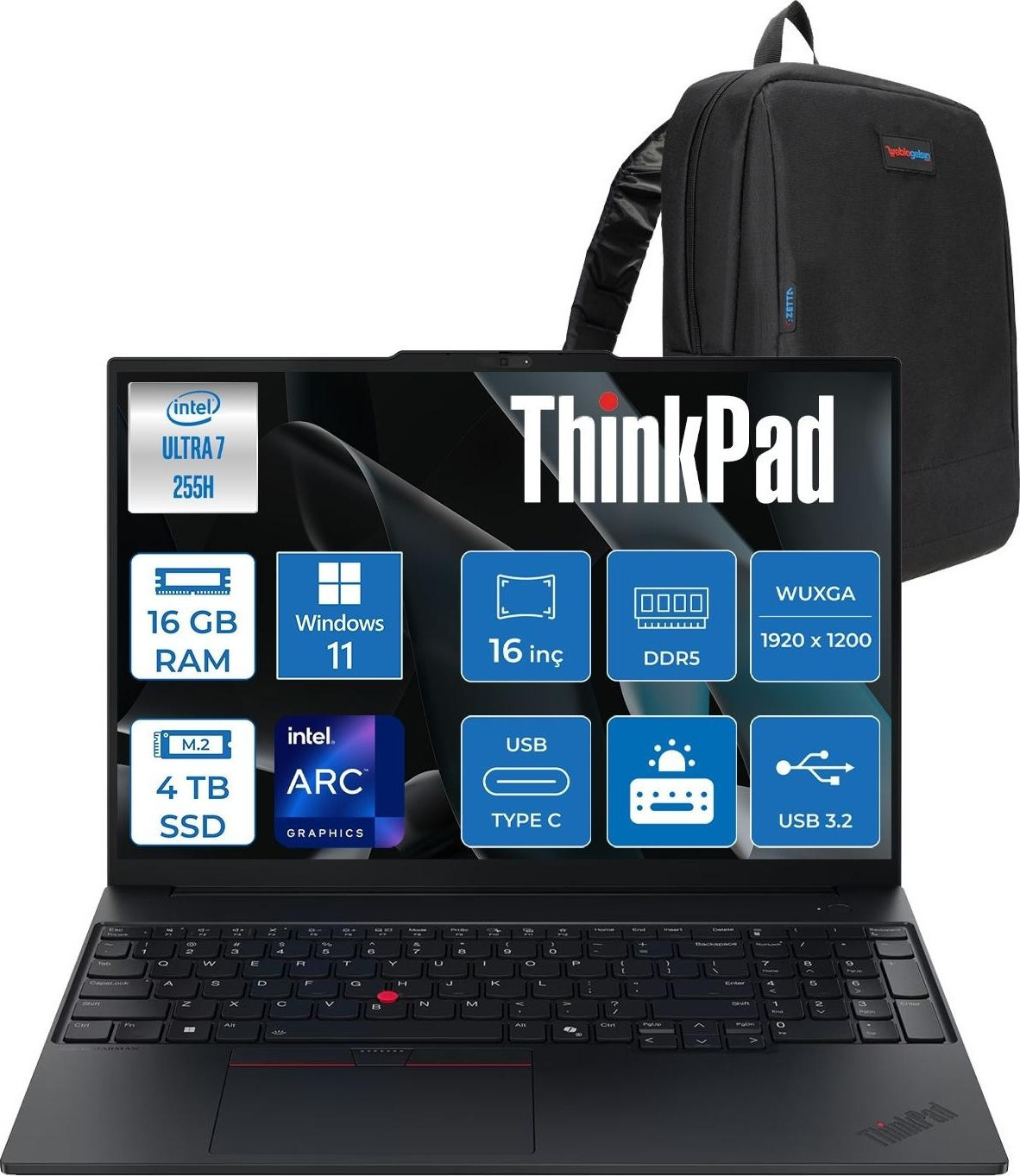 Lenovo Thinkpad E16 Gen 3 Intel Core Ultra 7 255H 16GB Ddr5 4tb SSD ...