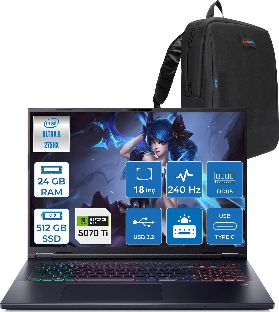 Acer Predator Helios Neo 18 Aı Intel®core™ Ultra 9 275HX 24GB Ddr5 ...