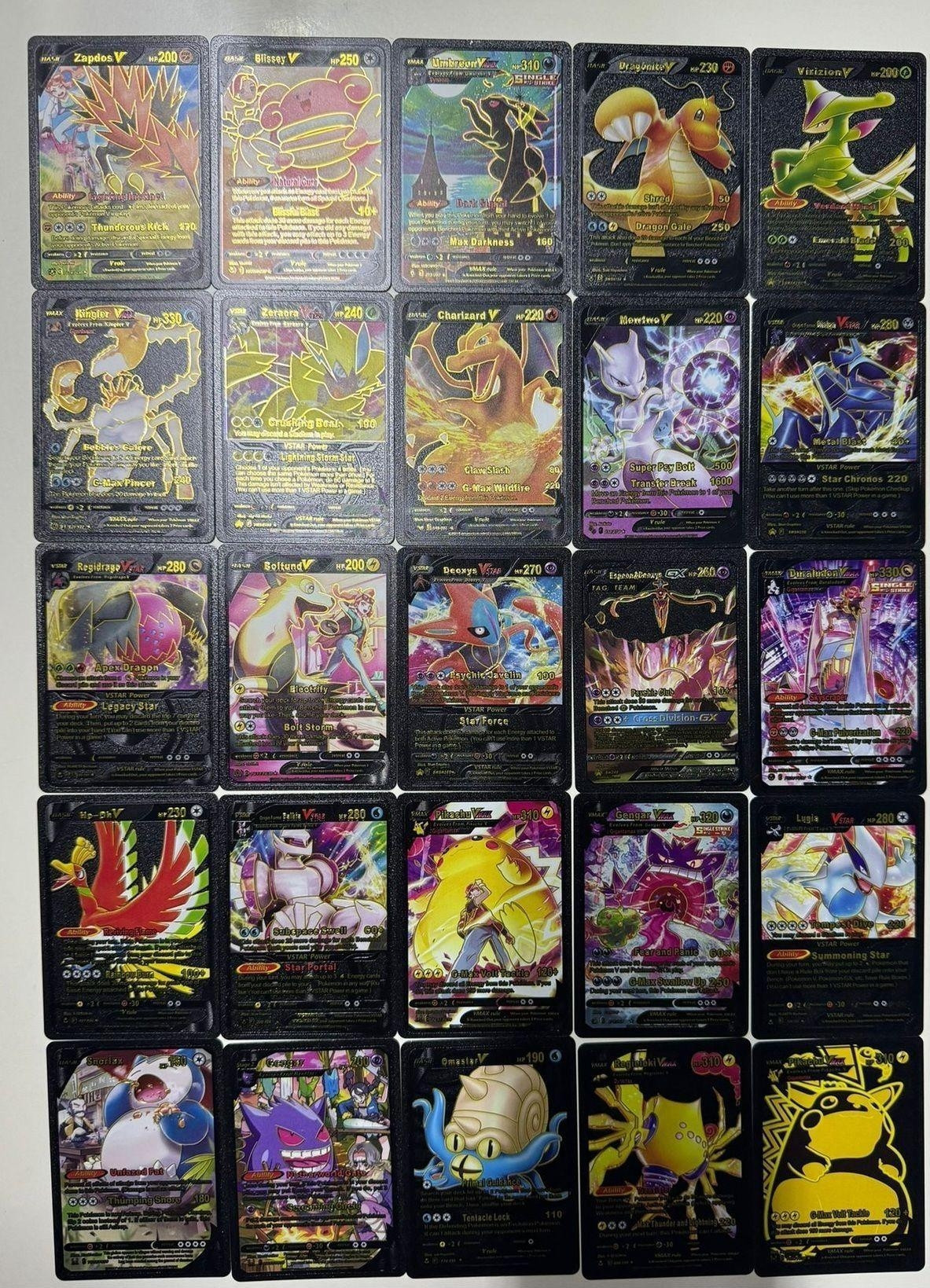 Pokemon Black Kart V-Star, Vmax Ve Gx Yeni Seri 25 Adet Oyun Kartı - idefix