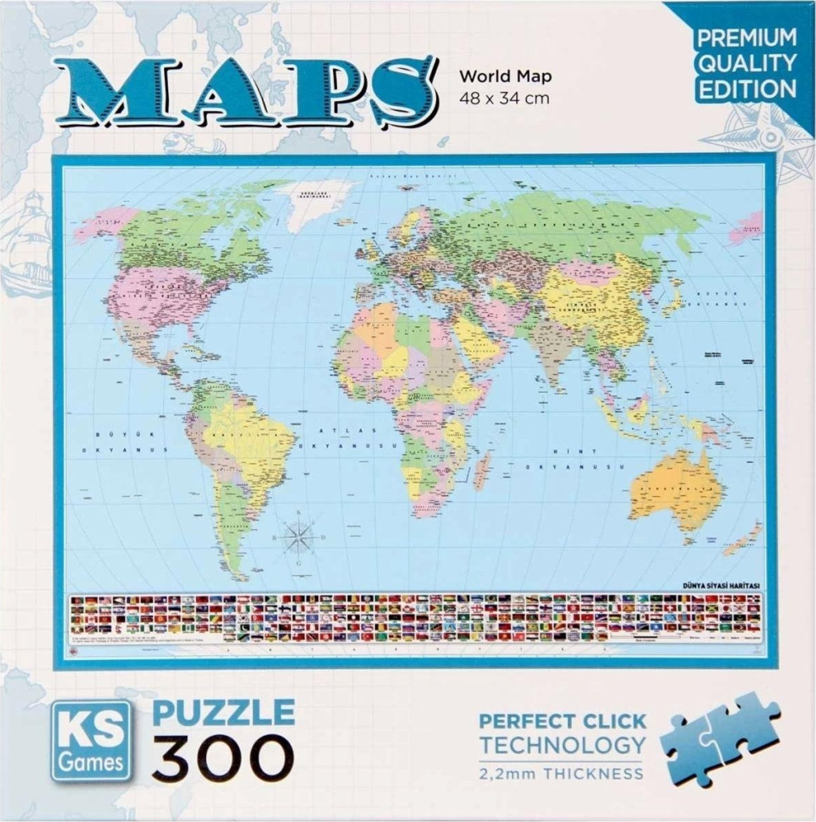 World Map Puzzle 300 Parça Dünya Haritası Keşfi - idefix