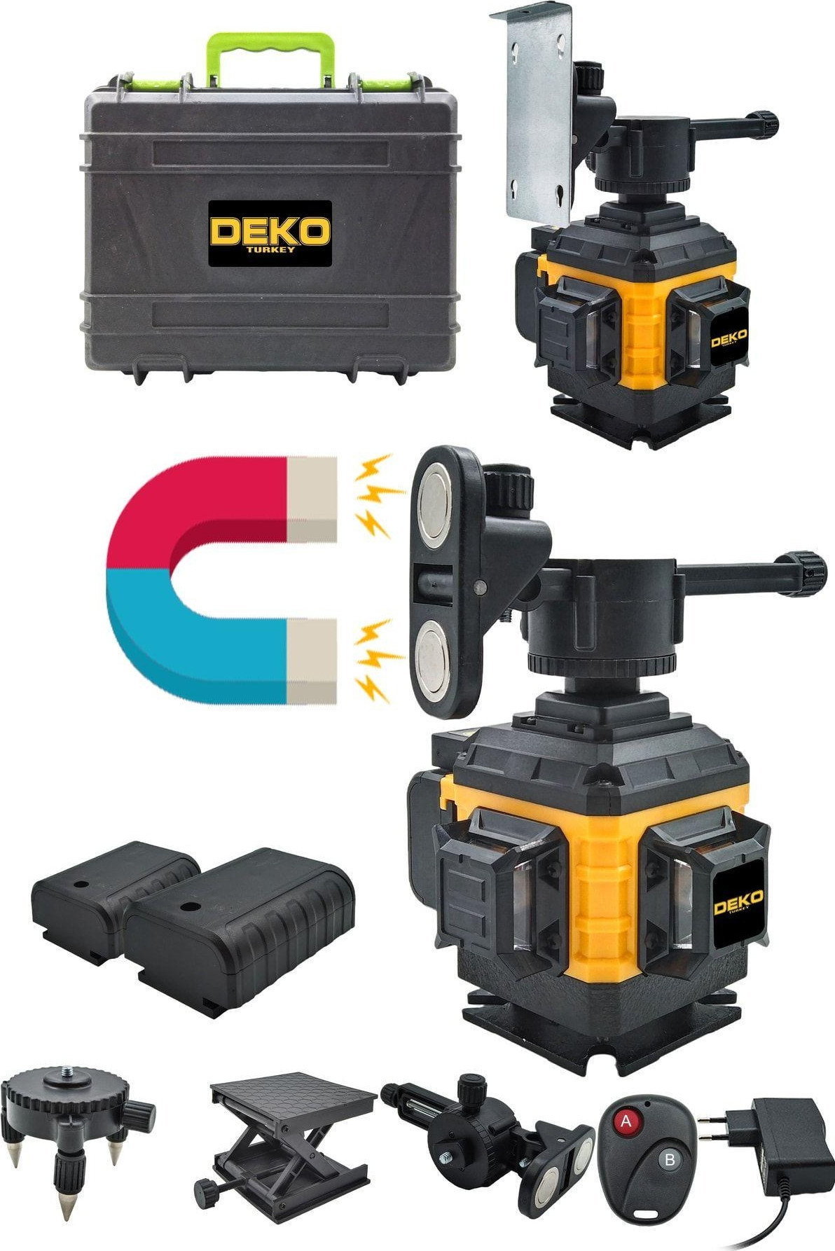 Deko Turkey Çift Akülü Kumandalı Mıknatıslı Otomatik Hizalama 360 ...