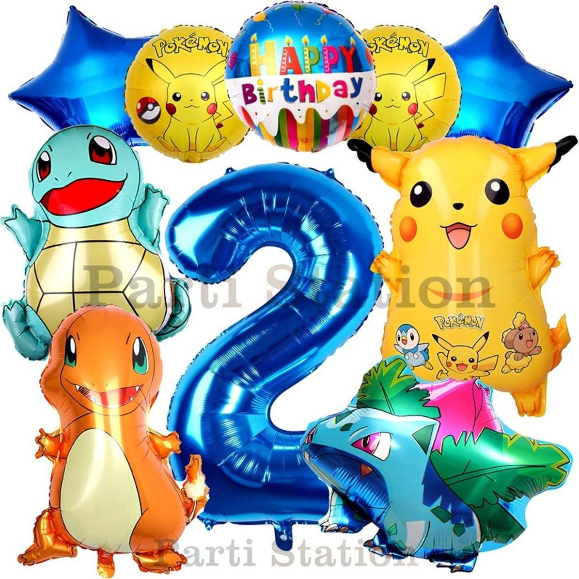 Parti Station Pokemon Konsept 2 Yaş Doğum Günü Balon Set Pokemon ...