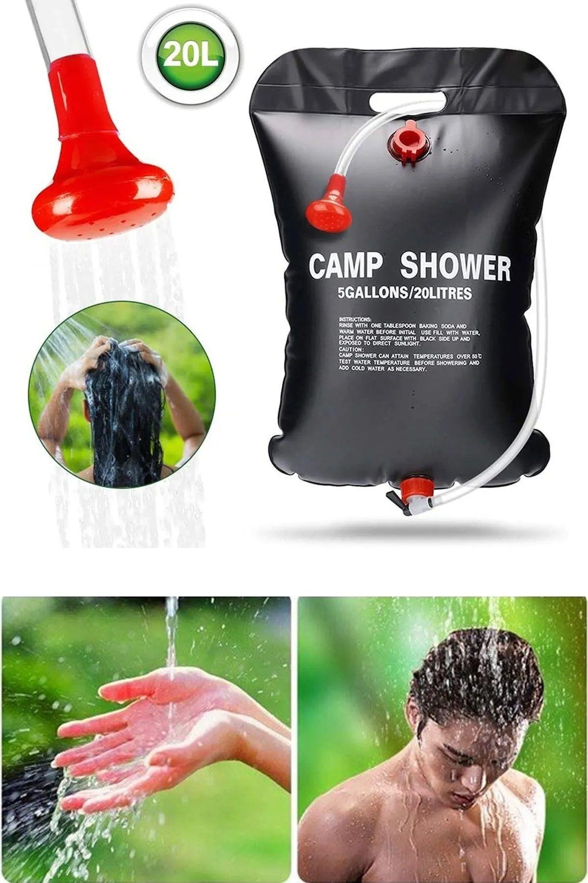 Solar Güneş Enerjili 20 Litre Katlanır Kamp Duşu Portatif Duş Torbası ...