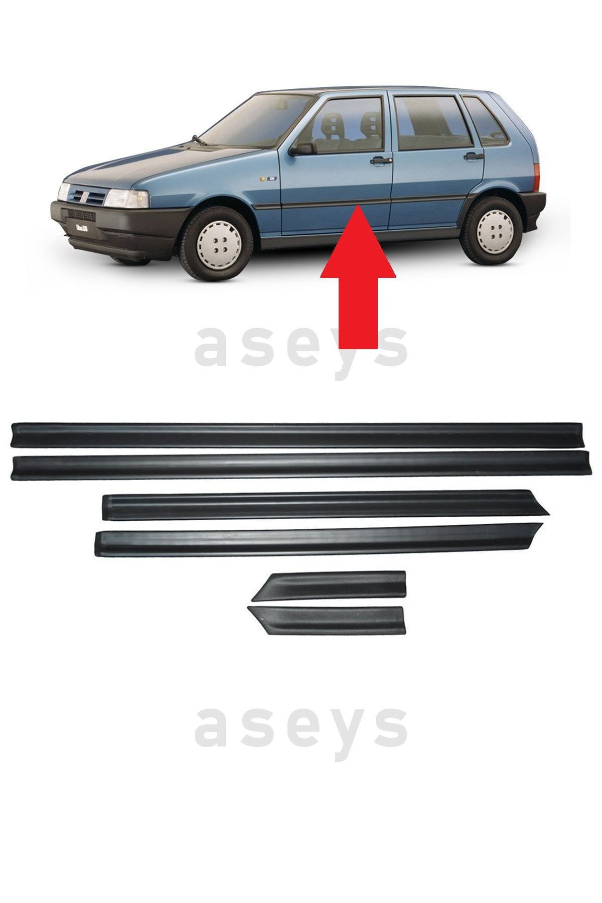 Fprofil Fiat Uno Kapı Bandı Takımı 6 Parça Kapı Çıtası Takımı