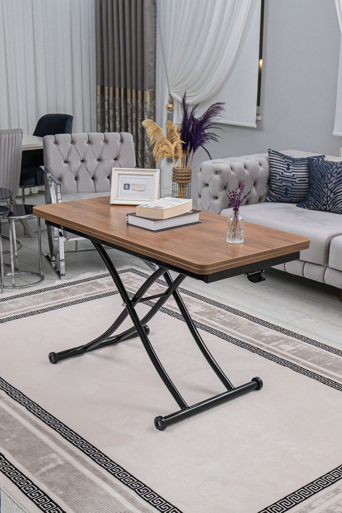 Sehpam Akıllı Akıllı Sehpa Juppo Üst Tabla Mdf Ceviz Oval Köşe Alt ...