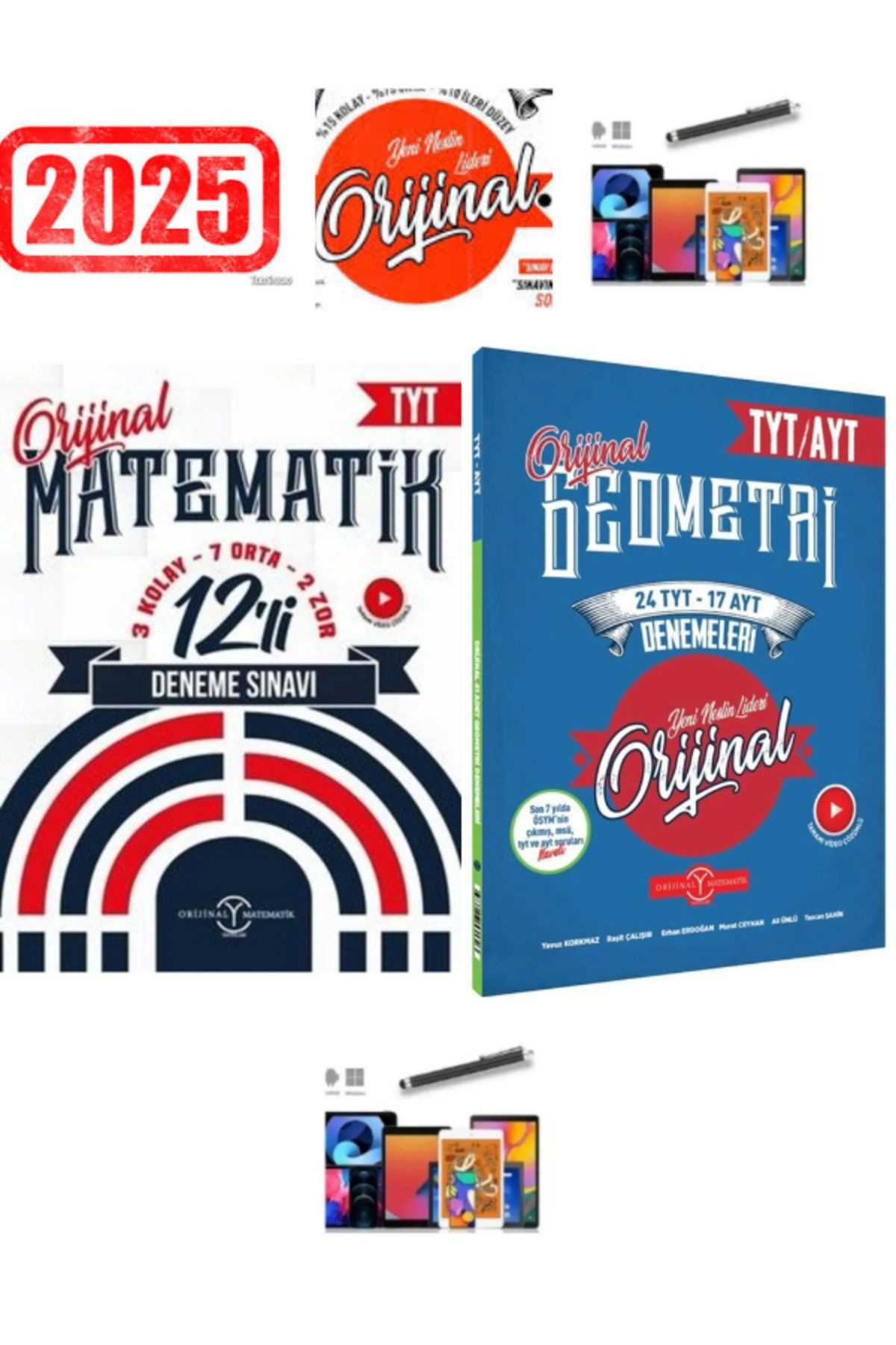 2025 Orijinal Tyt Matematik 12 Deneme+Geometri Tyt Ayt 41 Deneme Setii ...