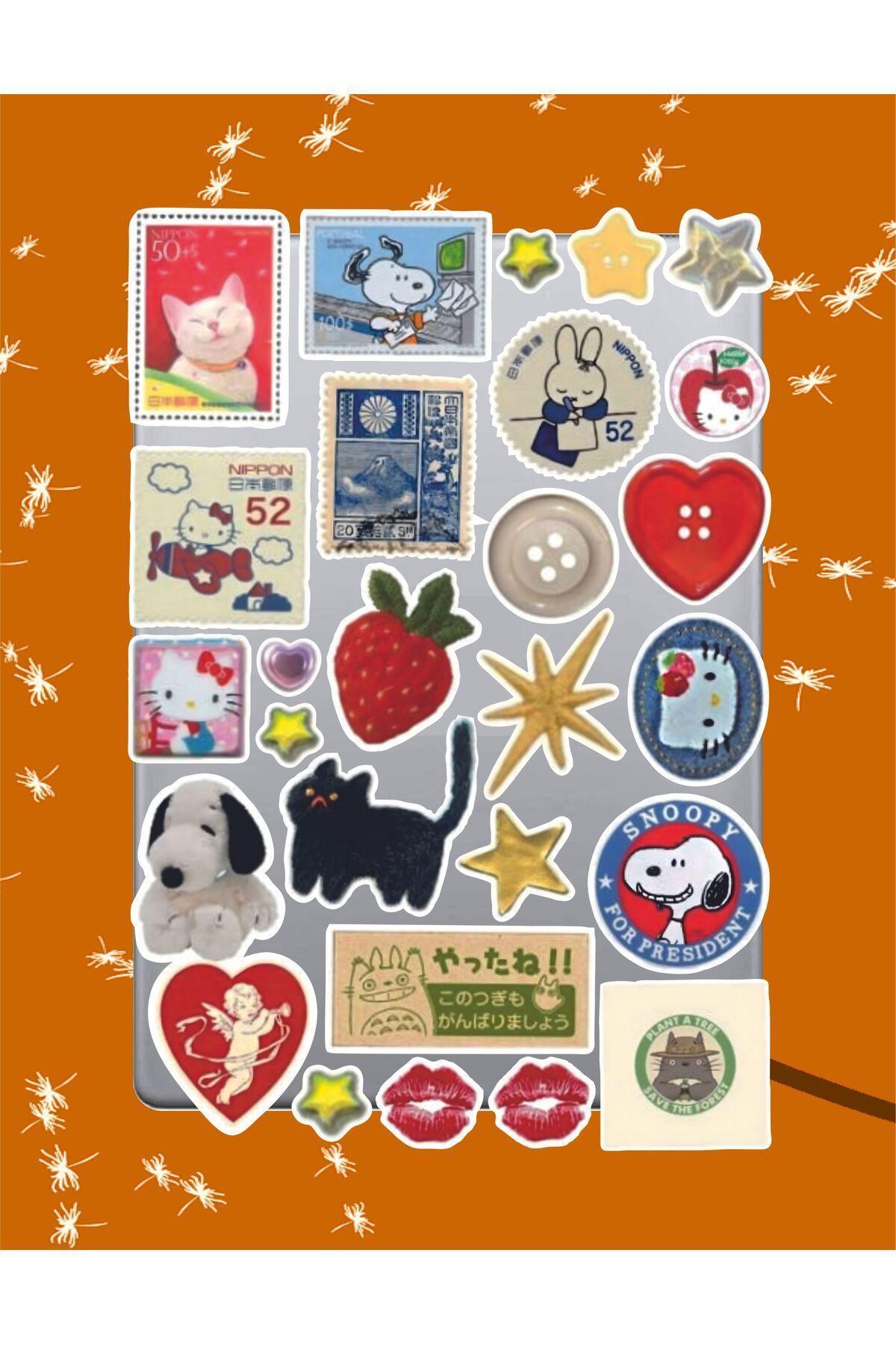 Hediyenebak Vintage Retro Seri 1 Sticker Seti | Laptop Ajanda Pc Tablet ...