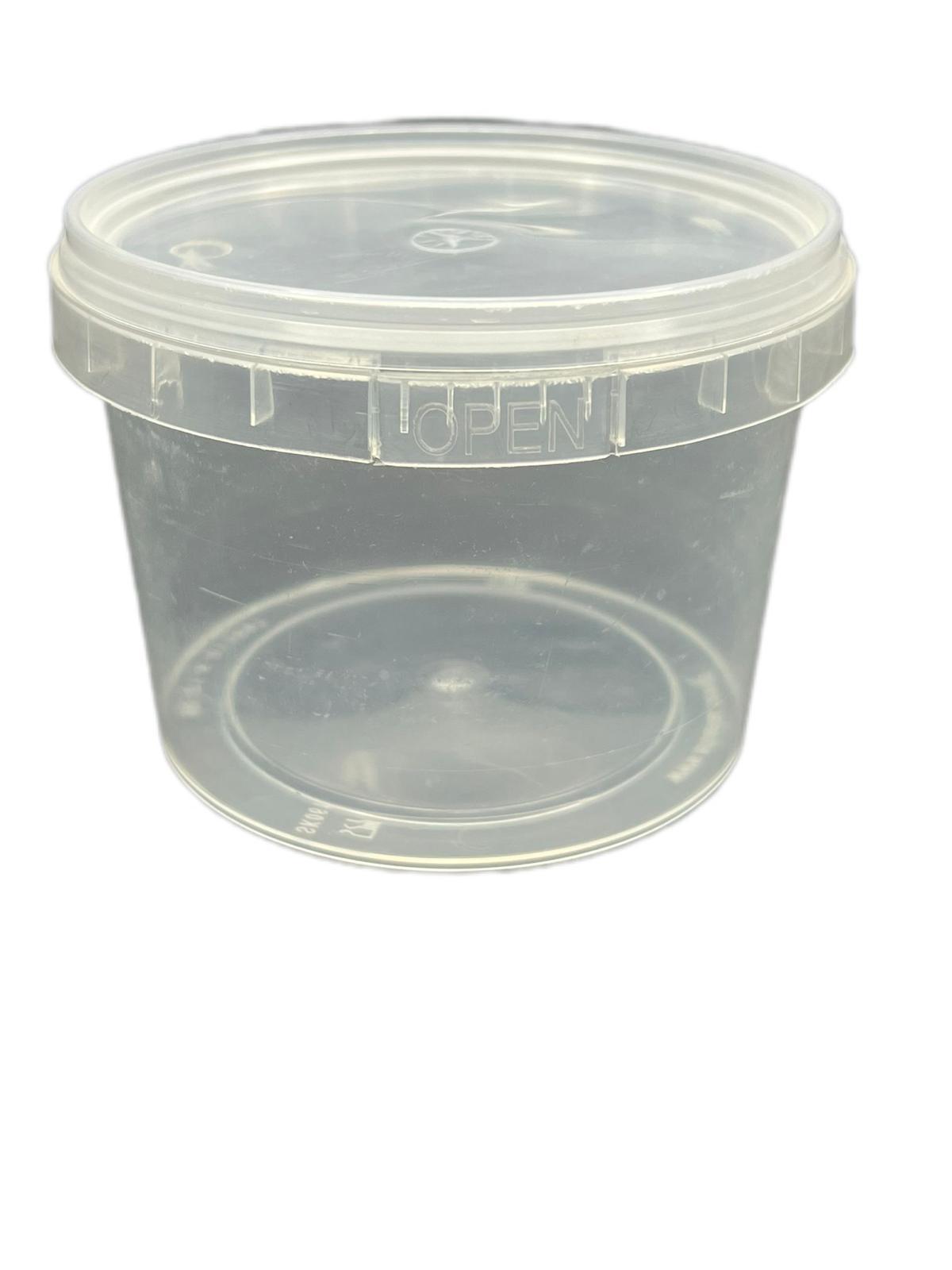 500ml şeffaf plastik yuvarlak kova, 12 adet, gıda kutusu, tahin kutusu ...