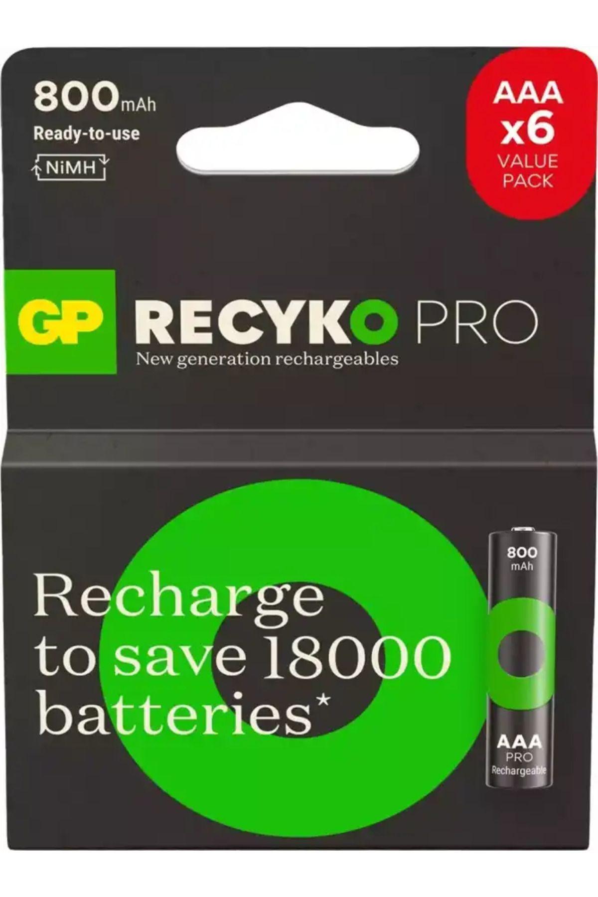 Gp Pro Recharge Aaa 800Mah 6'Lı Kart Şarjlı Pil - idefix