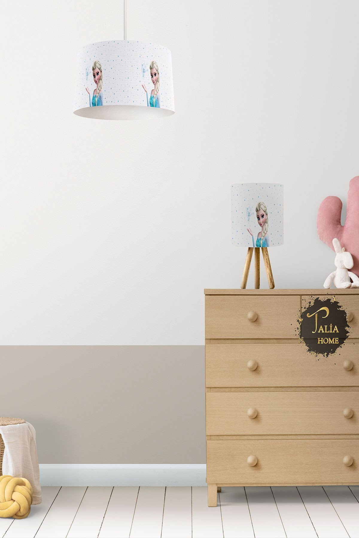 Talia Home Karlar Ülkesi Elsa Desenli Sarkıt Avize Ve Abajur Masa ...