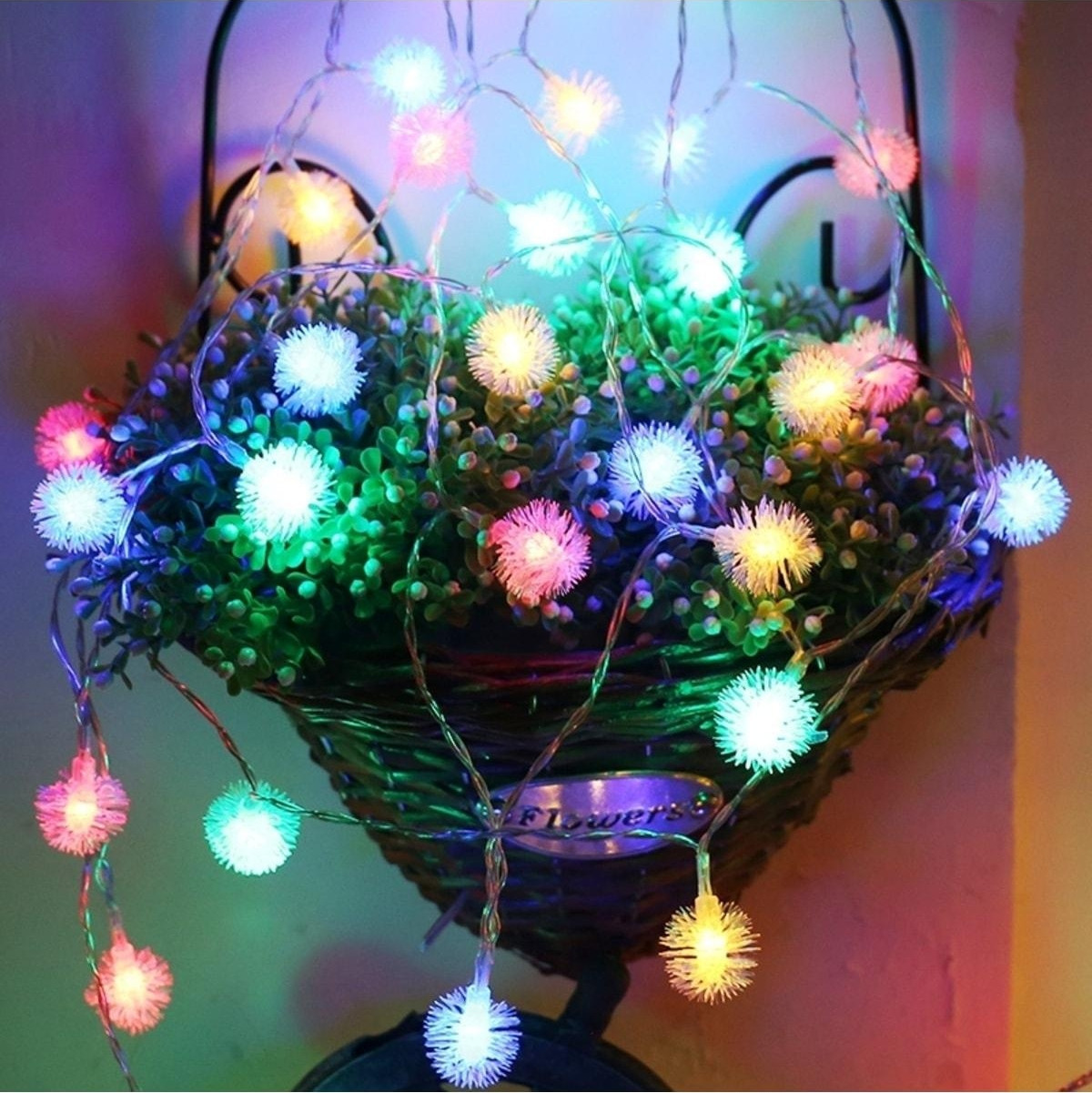 Kuzey Renkli Kirpi Top Led Işık Renkli Noel Yılbaşı Ağacı Işığı Renkli ...
