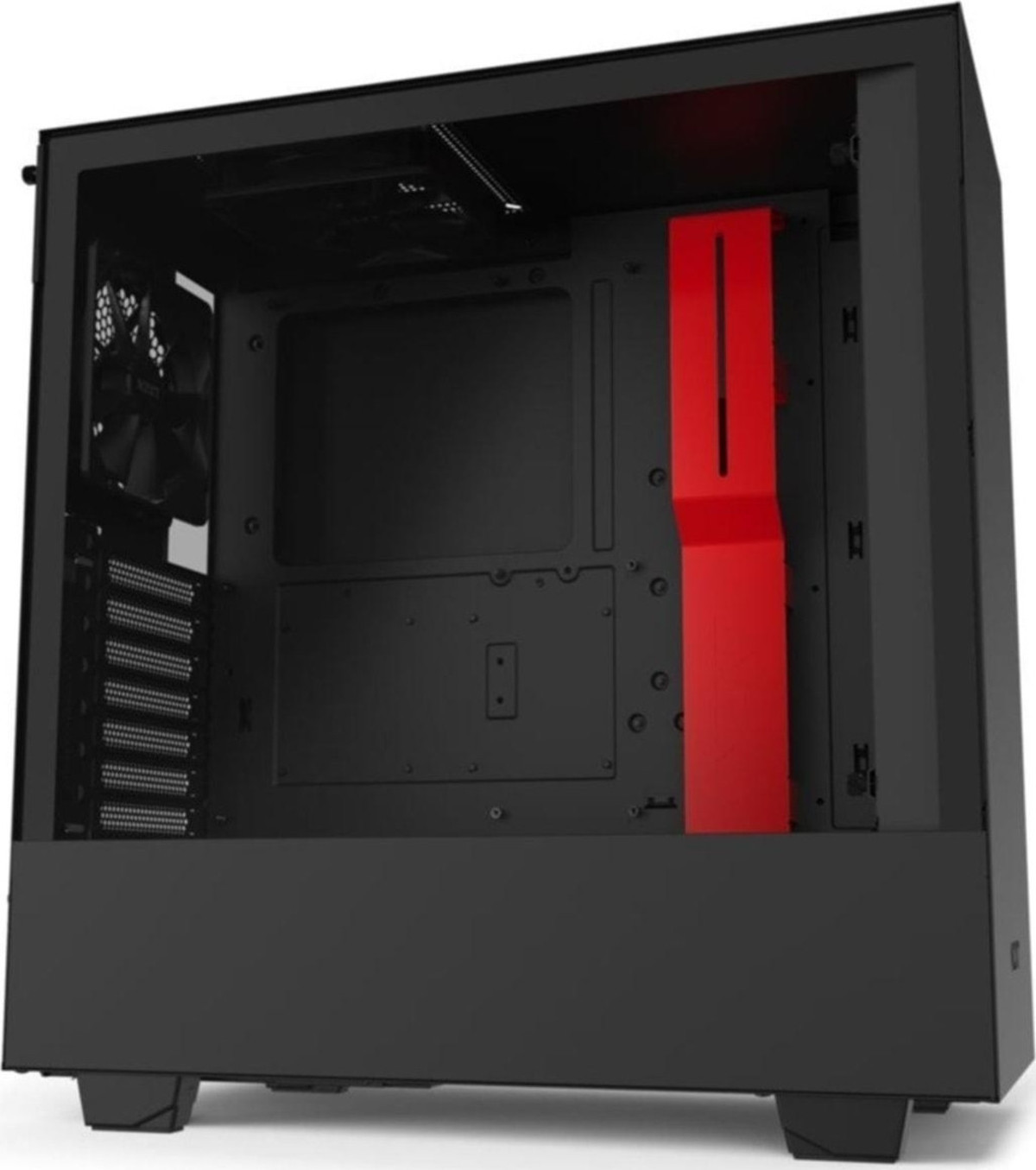 Nzxt H510 Compact Mid Tower Black/red Chassis With 2x 120mm Aer F Case ...