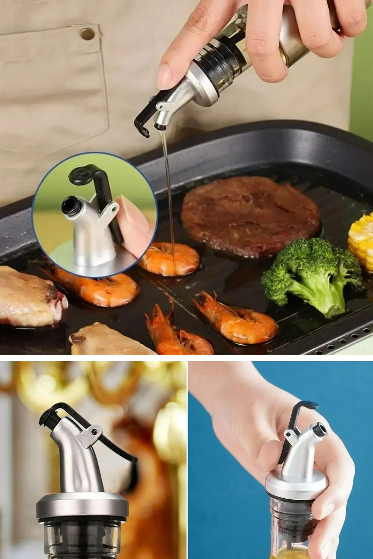 Mobee Kapaklı Yağ Tıpası Yağdanlık Şişe Ucu Yağlık Sirkelik Sosluk Şişe Başlığı Damlatmaz - idefix