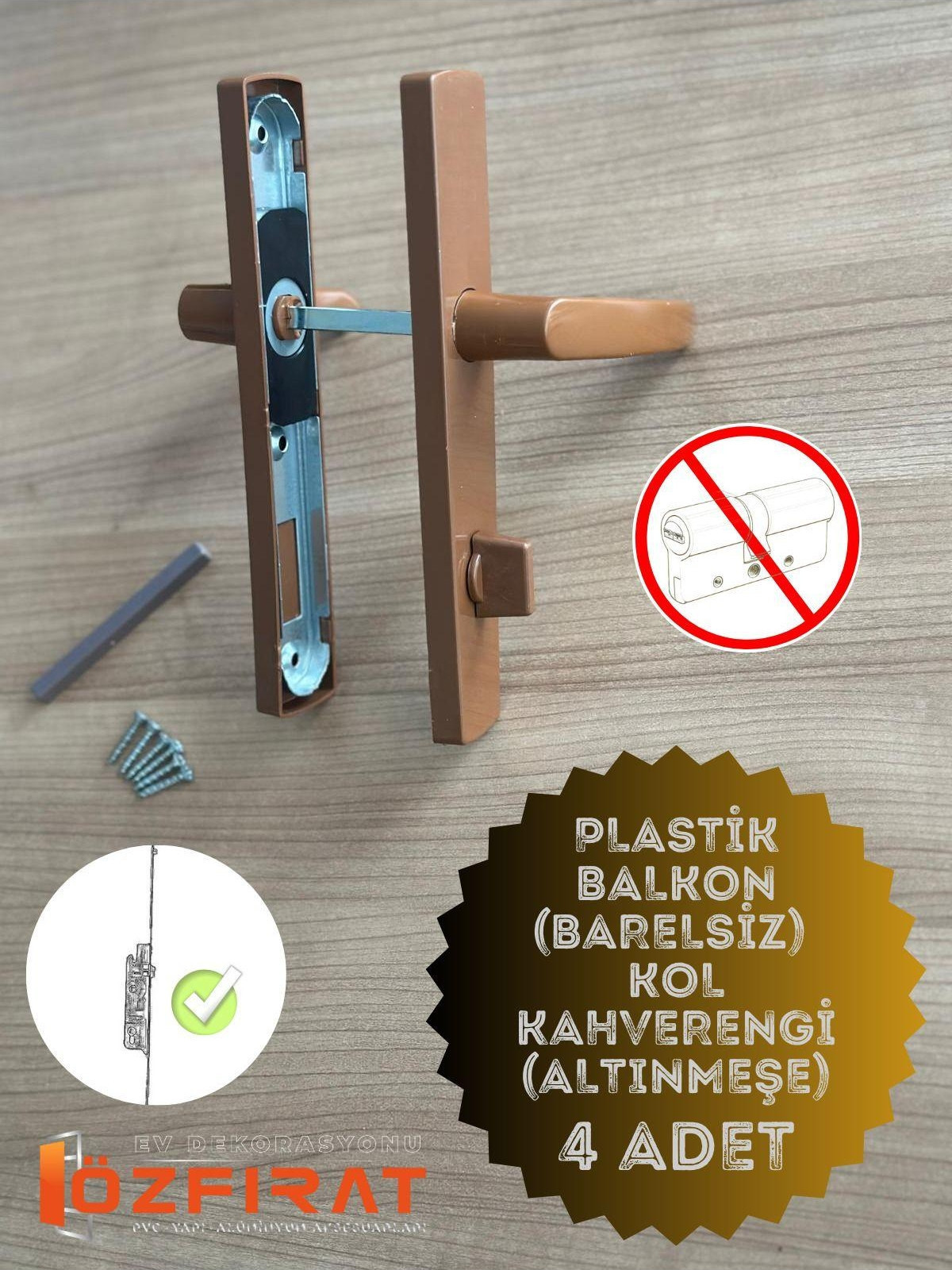 Eva Plast Pvc Pimapen Plastik Kapı Kolu Balkon Kahverengi(Altınmeşe) 4 ...