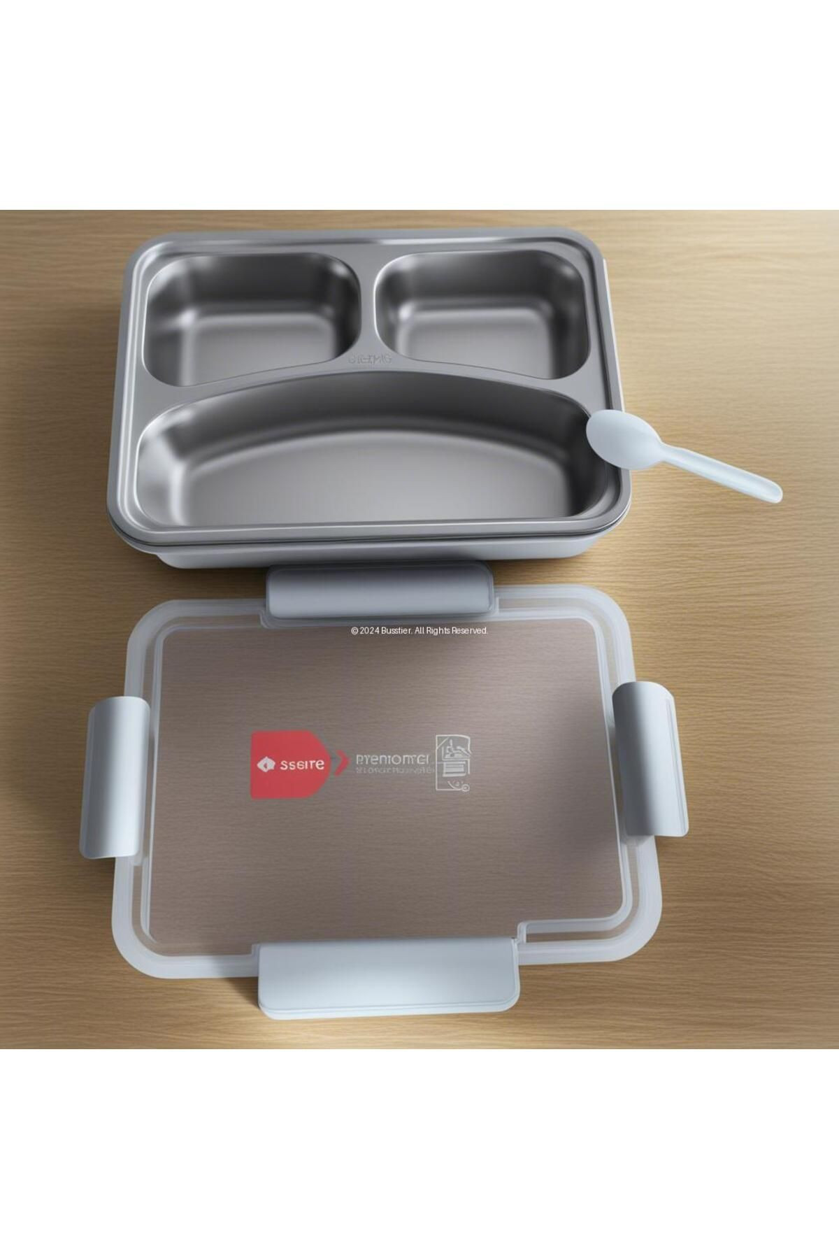 Hybrid Bento Box 900ml Plastik Gövde , Paslanmaz Çelik 3-Bölmeli , BPA ...