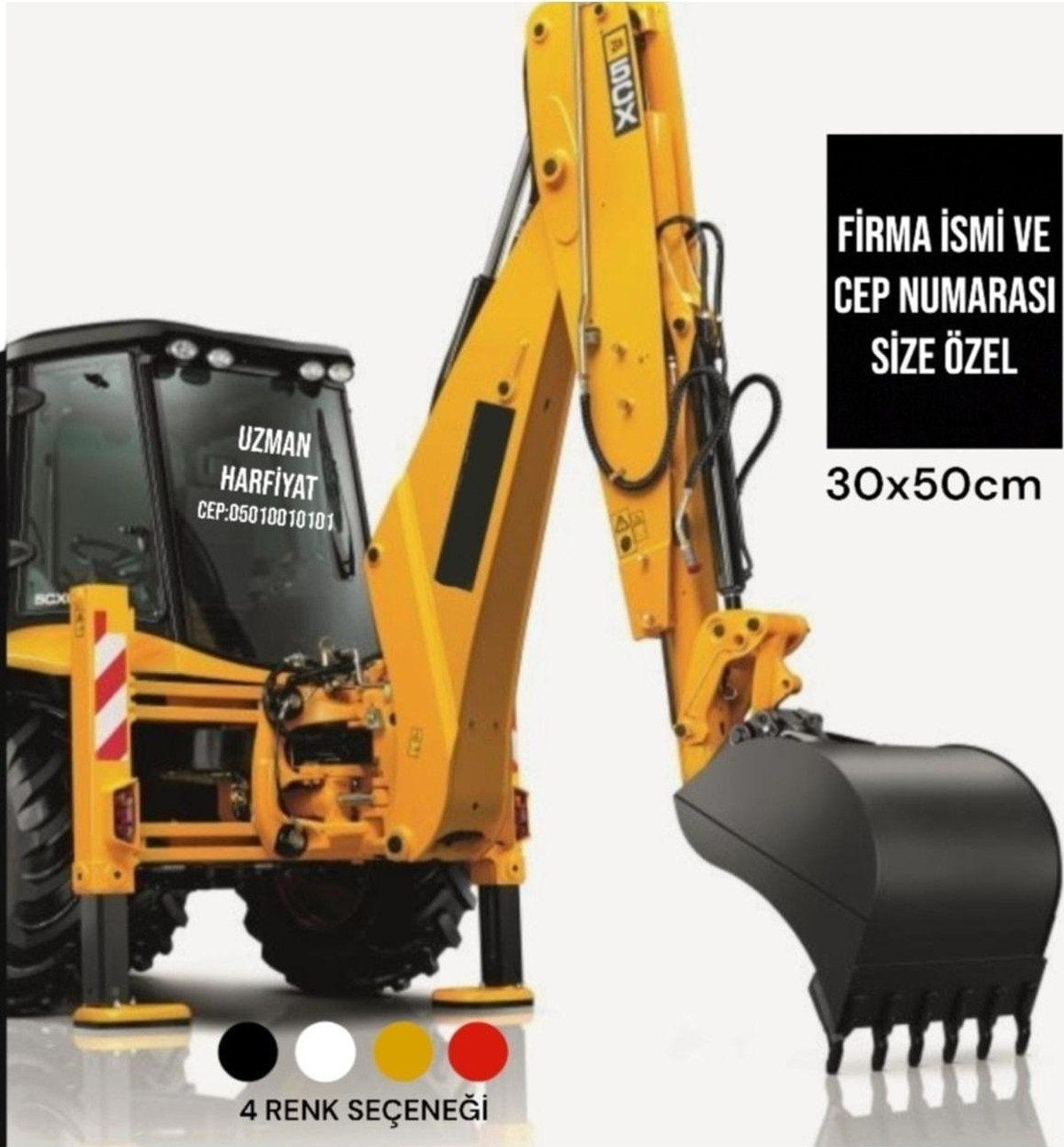 EYBA STİCKER Kepçe Eskavatör Kamyon Traktör Forklift Kurtarıcı Yazısı ...