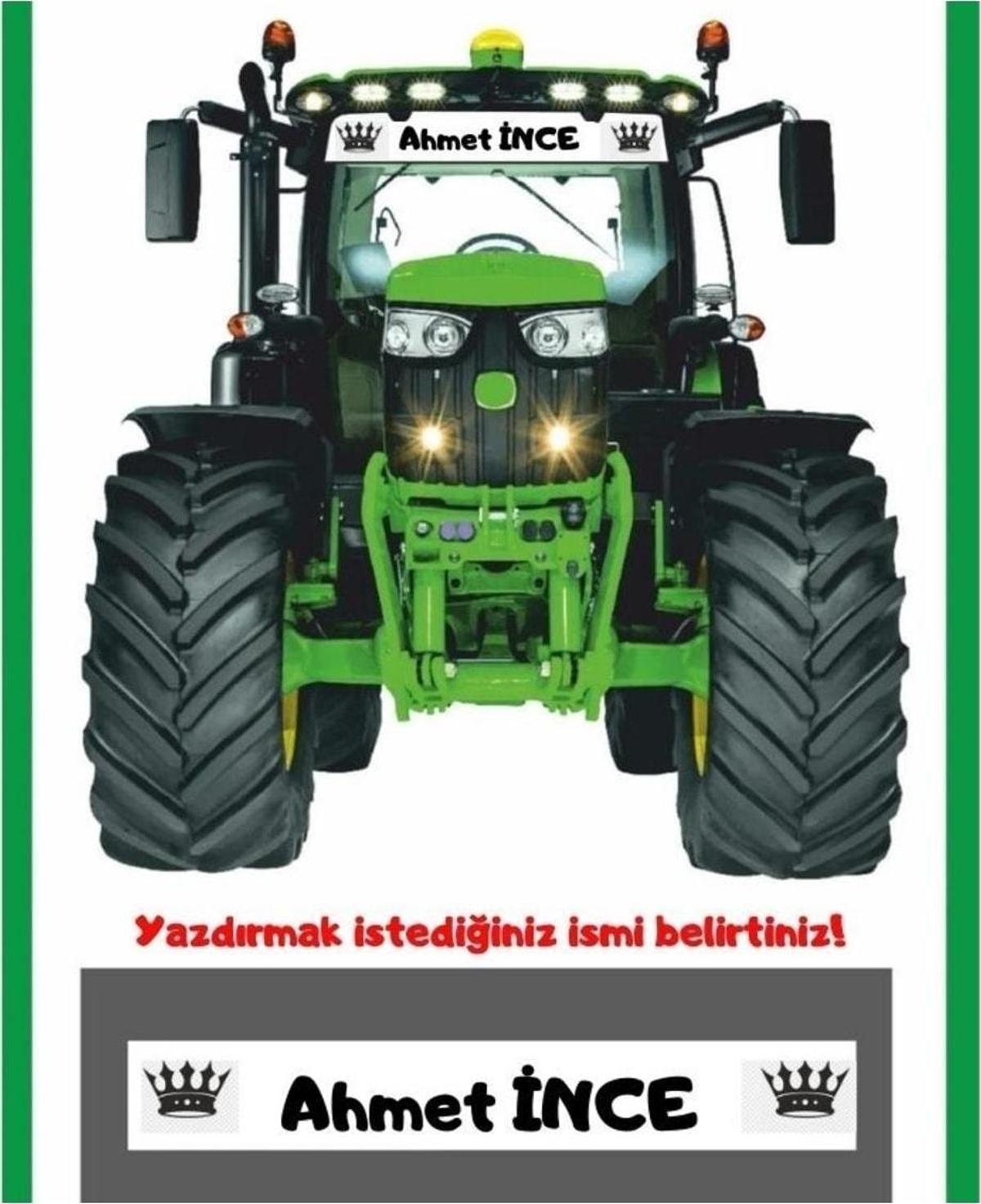 EYBA STİCKER Traktör Özel Isim Güneşlik Yazısı Cam Sticker Yapışkanlı ...