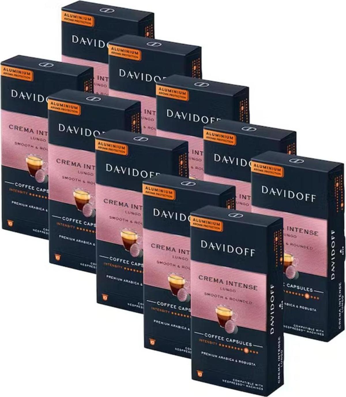 Davidoff Crema Intense Lungo Smooth & Rounded Aluminium Kapsül Kahve 100 Lü (Nespresso Uyumlu ...