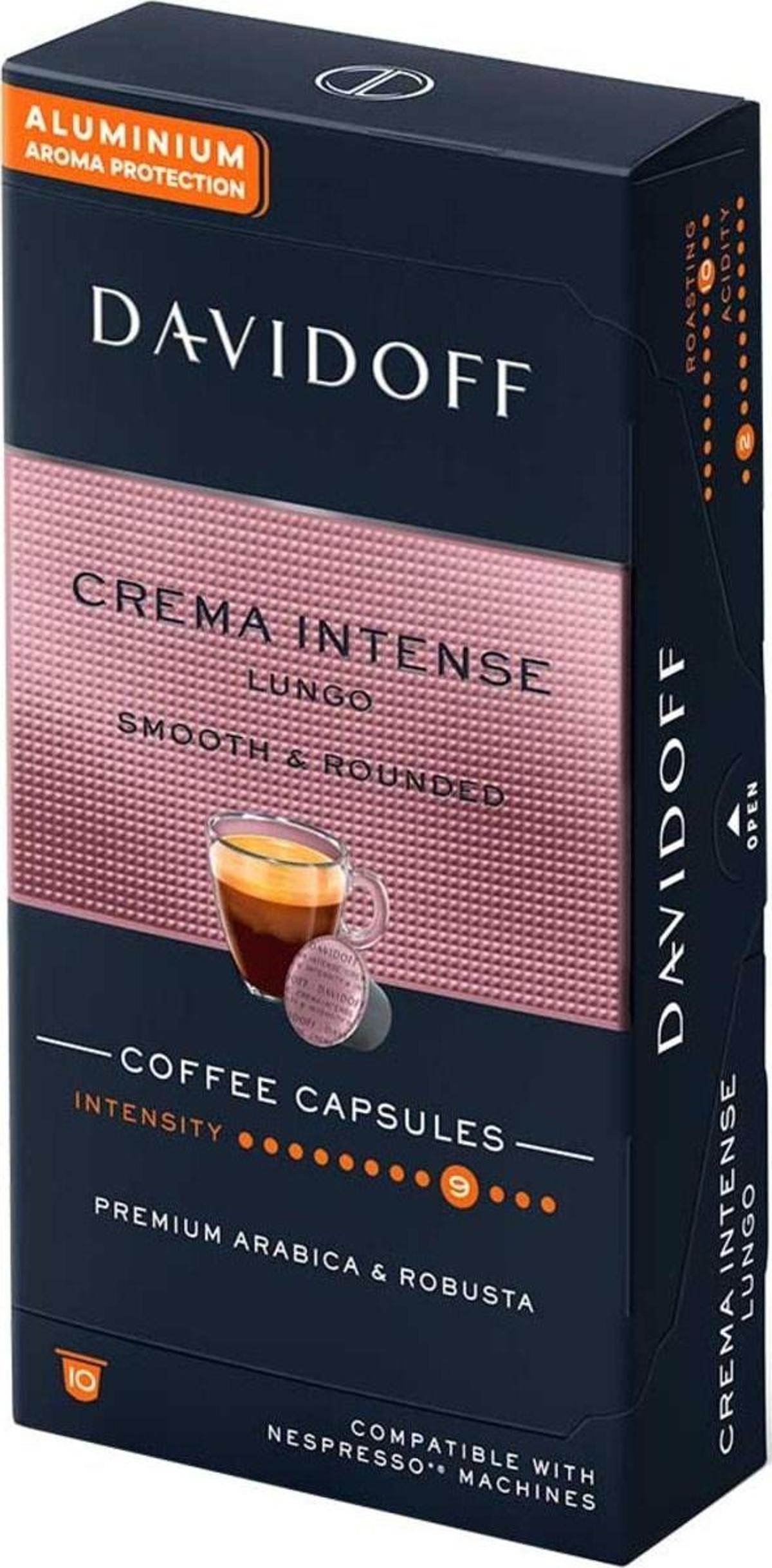 Davidoff Crema Intense Lungo Smooth & Rounded Aluminium Kapsül Kahve 10'lu (nespresso Uyumlu ...
