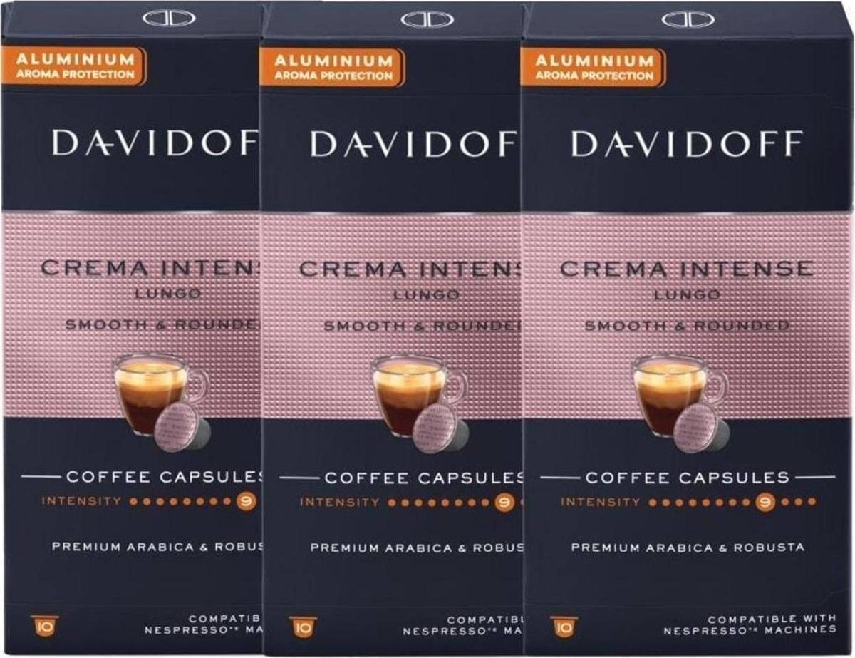 Davidoff Crema Intense Lungo Smooth & Rounded Aluminium Kapsül Kahve 10'lu 3x10 - idefix