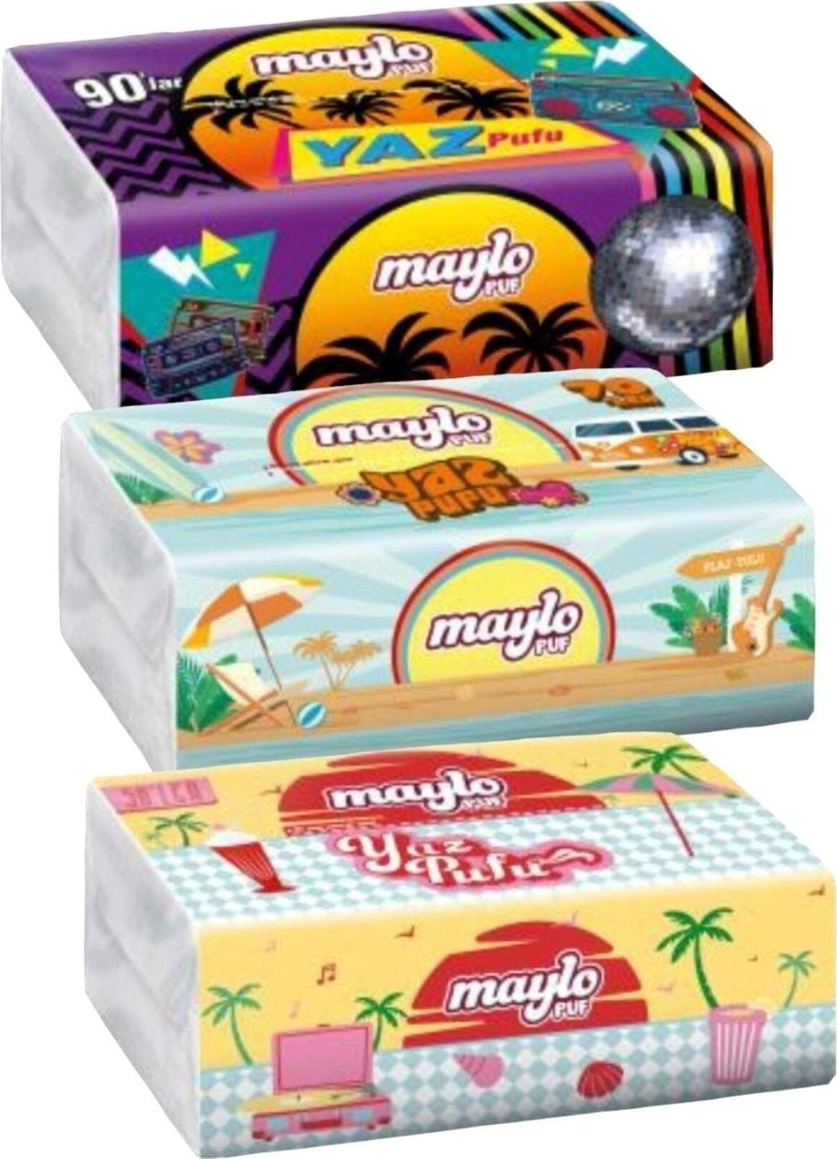 Maylo Puf Mendil (3 Katlı) Karma 900 Adet (6pk*150) (yaz Pufu Serisi 50 ...