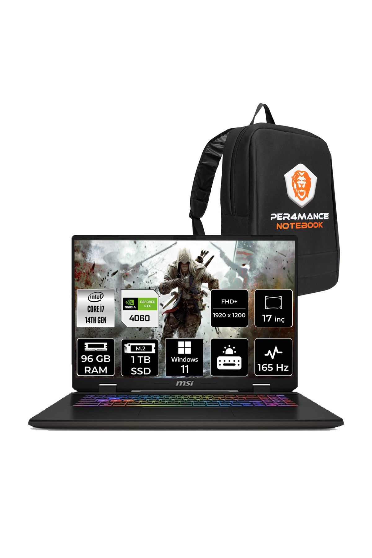 MSI SWORD 17 HX i7-14700HX 96GB 1TB SSD RTX4060/8GB 105W 17" FHD+ 165HZ ...