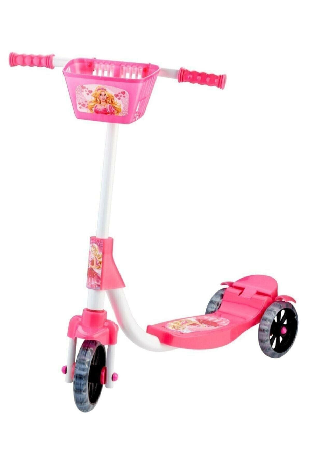 Pembe 3 Tekerlekli Frenli Çocuk Scooter Barbie Figürlü (55 KG TAŞIMA ...